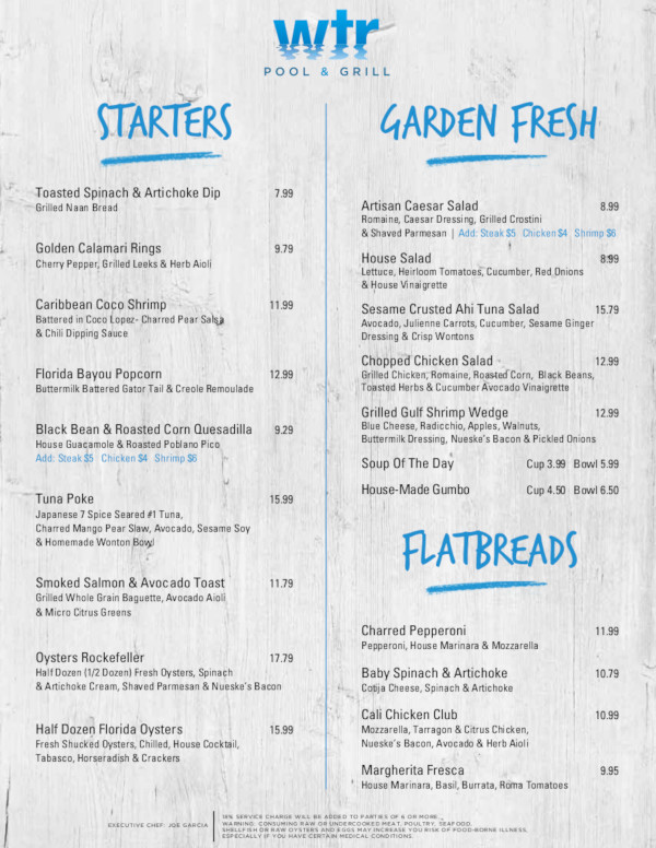WTR Pool & Grill launches new Florida-inspired menu for 2019 – Carlos Eats