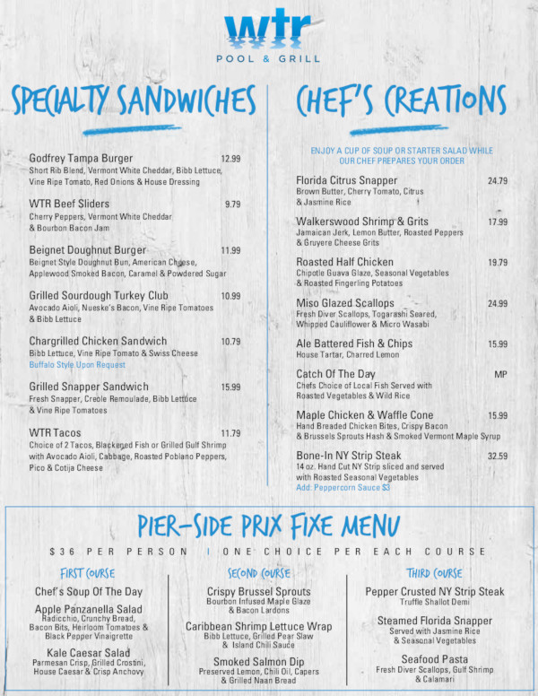 WTR Pool & Grill launches new Florida-inspired menu for 2019 – Carlos Eats
