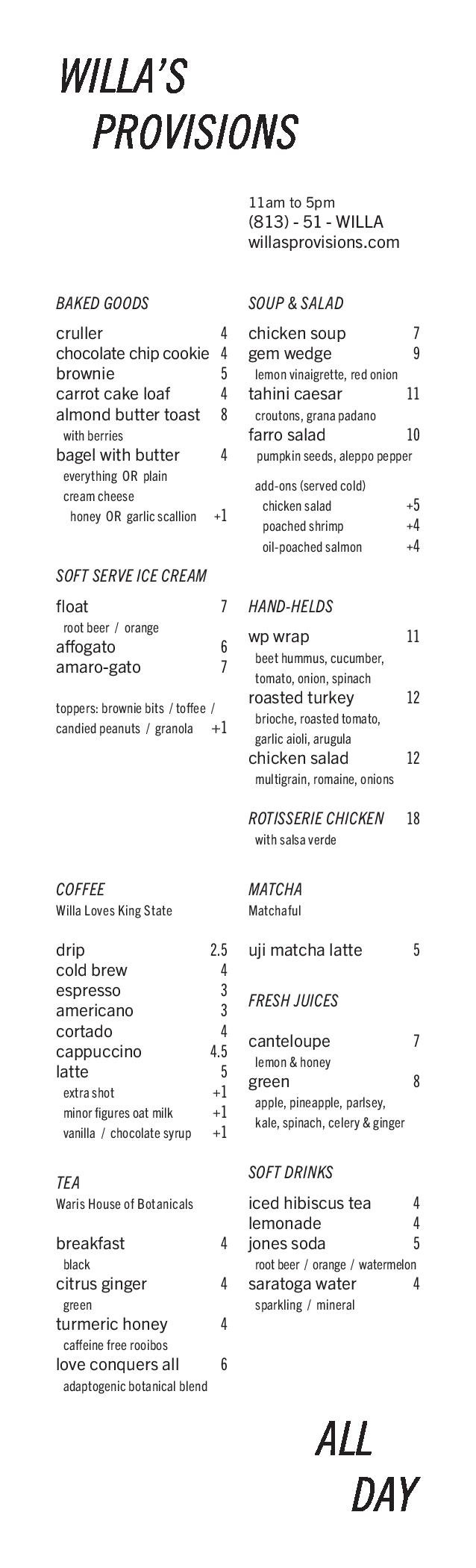 Willa’s Provisions cafe now open in Tampa’s North Hyde Park and serving ...